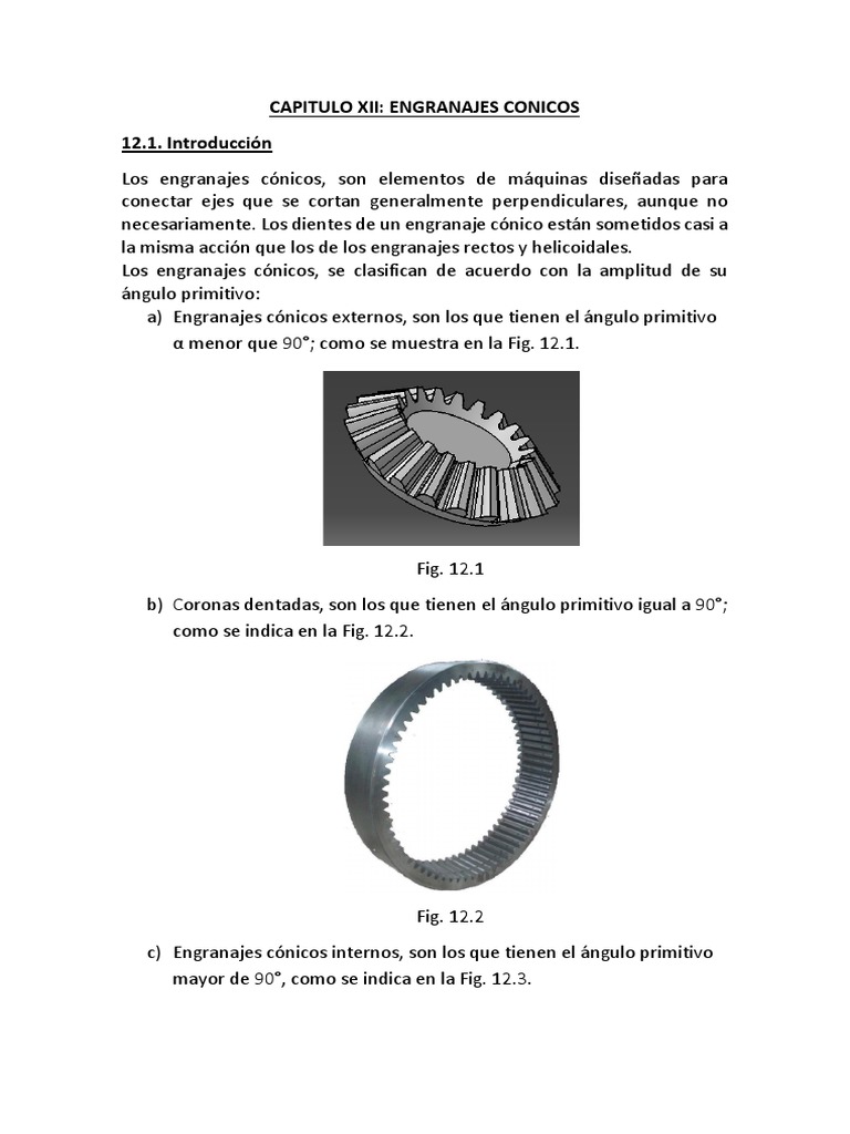 Engranajes Cónicos: Tipos y Características | PDF | Engranaje ...