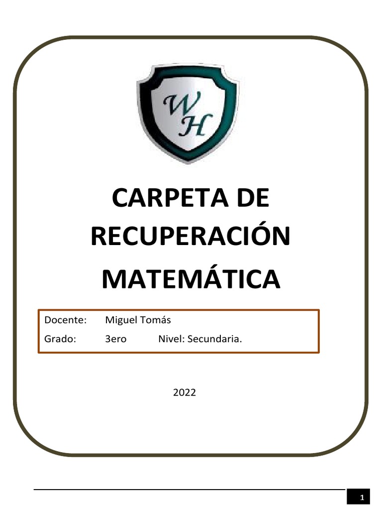Matematica - 3S | PDF | Matemáticas | Álgebra