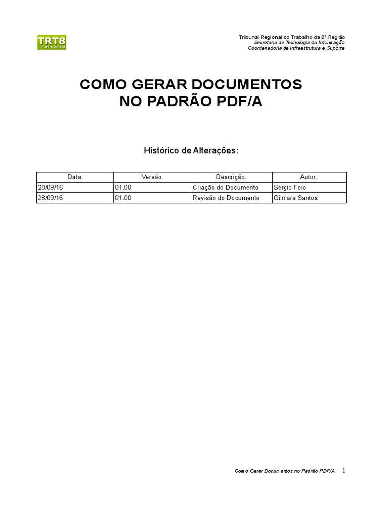 Como Gerar Documentos No Padrão Pdf/a | PDF