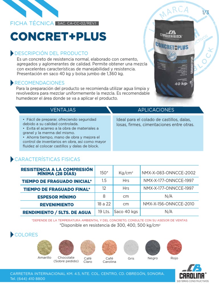 Concret Plus | PDF | Hormigón | Agua