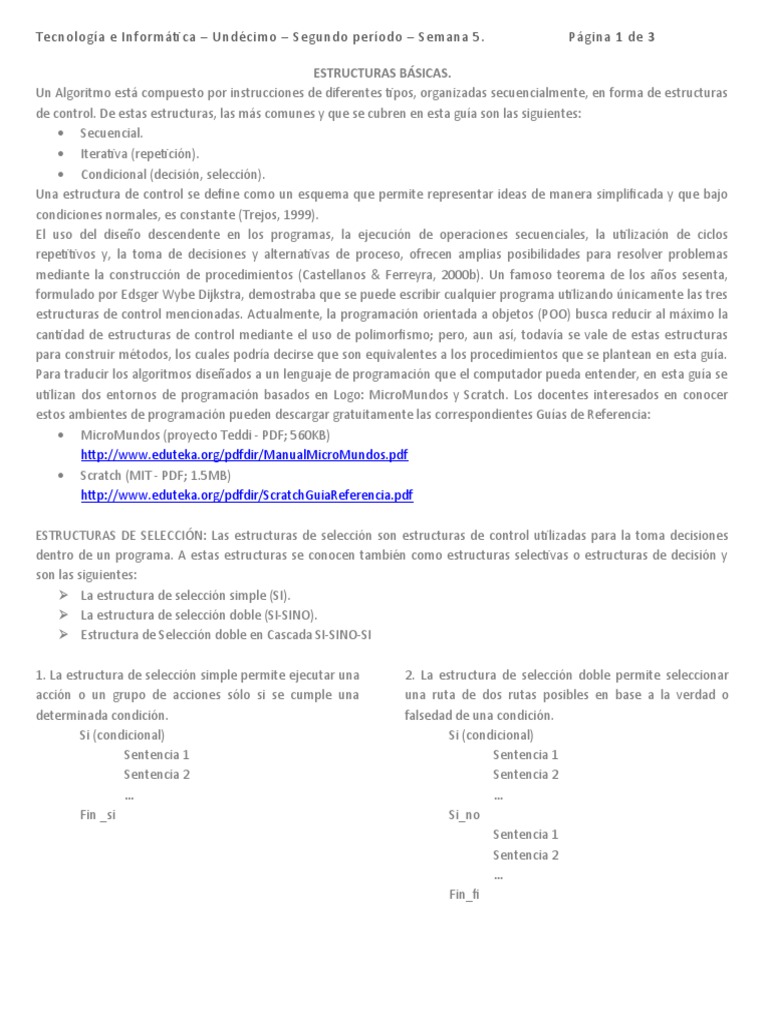 Algoritmo | PDF | Programación de computadoras | Scratch (lenguaje de programación)
