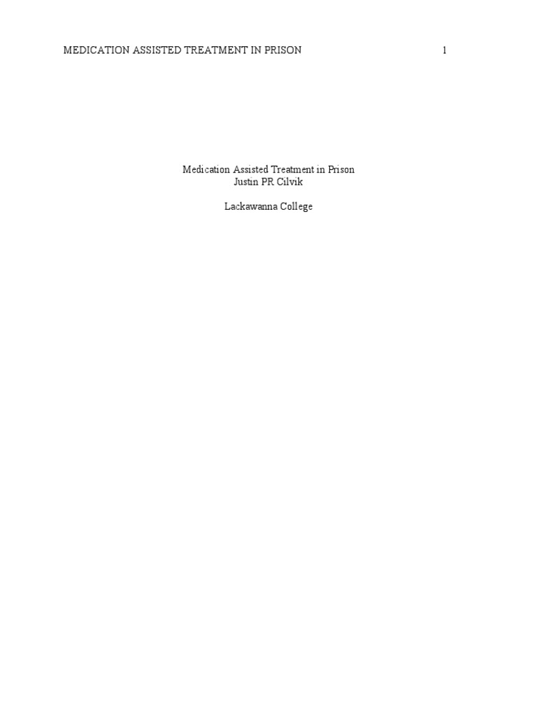 Medication Assisted Treatment in Prison | PDF | Opioid Use Disorder ...