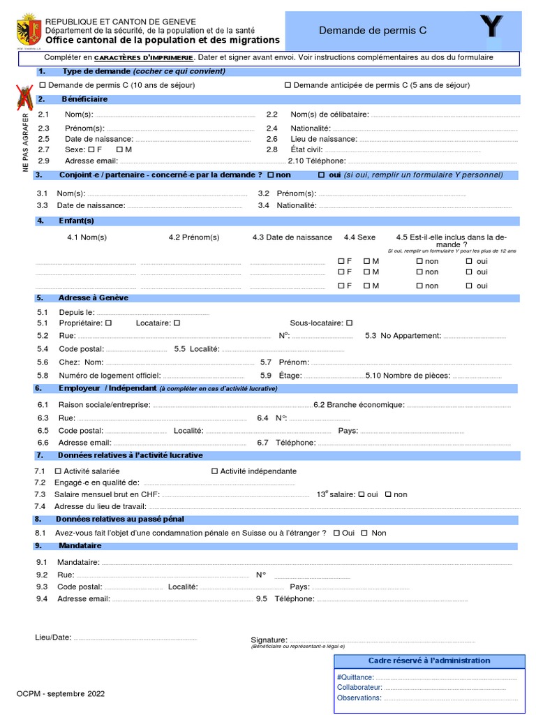 Demande de Permis C en Suisse | PDF