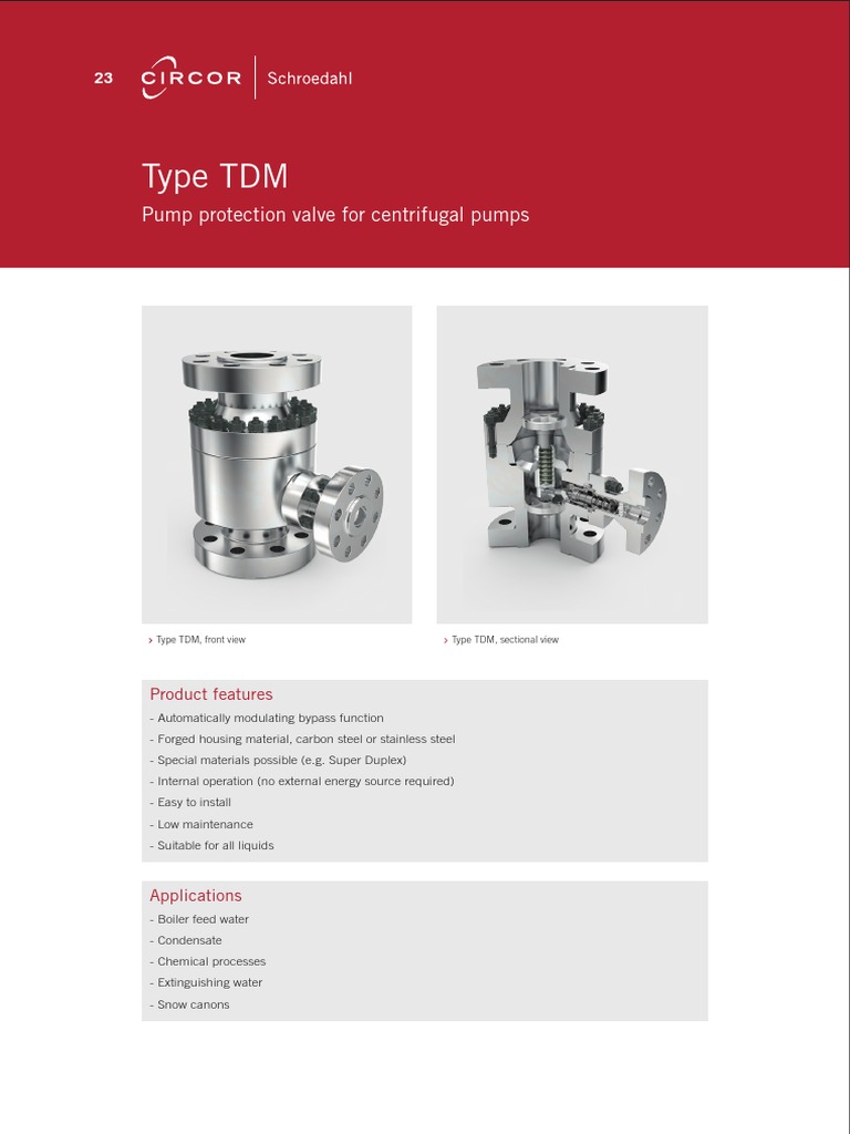 TDM Pump Protection Valve Guide | PDF