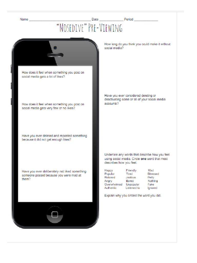 Nosedive - Black Mirror - S3ep1 | PDF