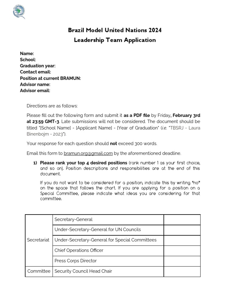 Bramun 2024 LT Application | PDF