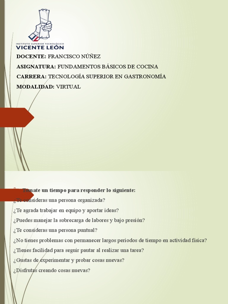 Fundamentos Básicos de Cocina 1 | PDF