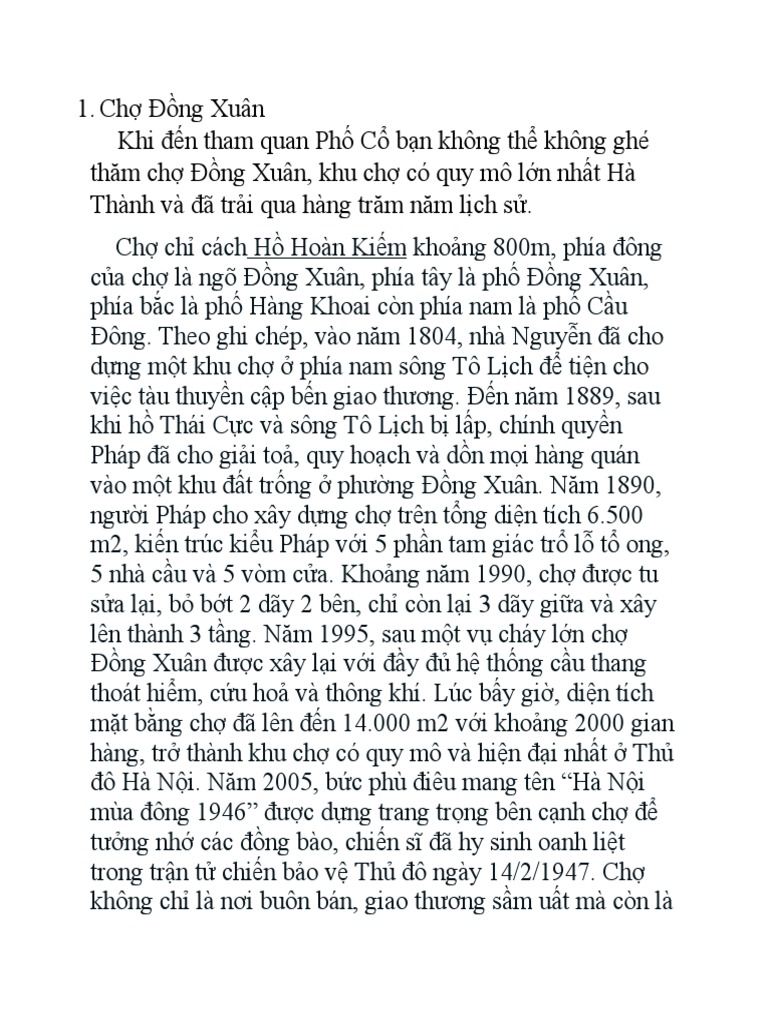 Chợ Đồng Xuân | PDF
