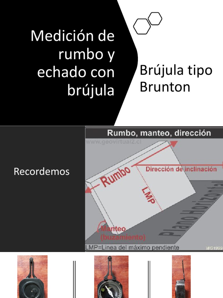 Medición de rumbo y echado con brújula | PDF
