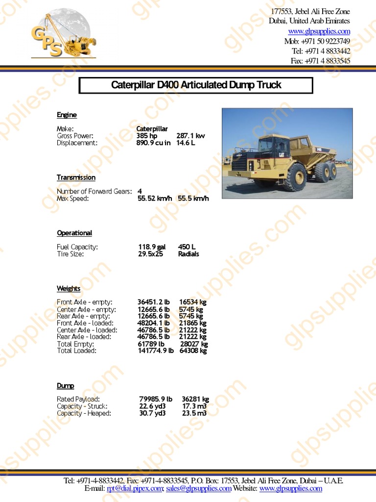 ADT Cat D400E | Download Free PDF | Axle | Wheeled Vehicles