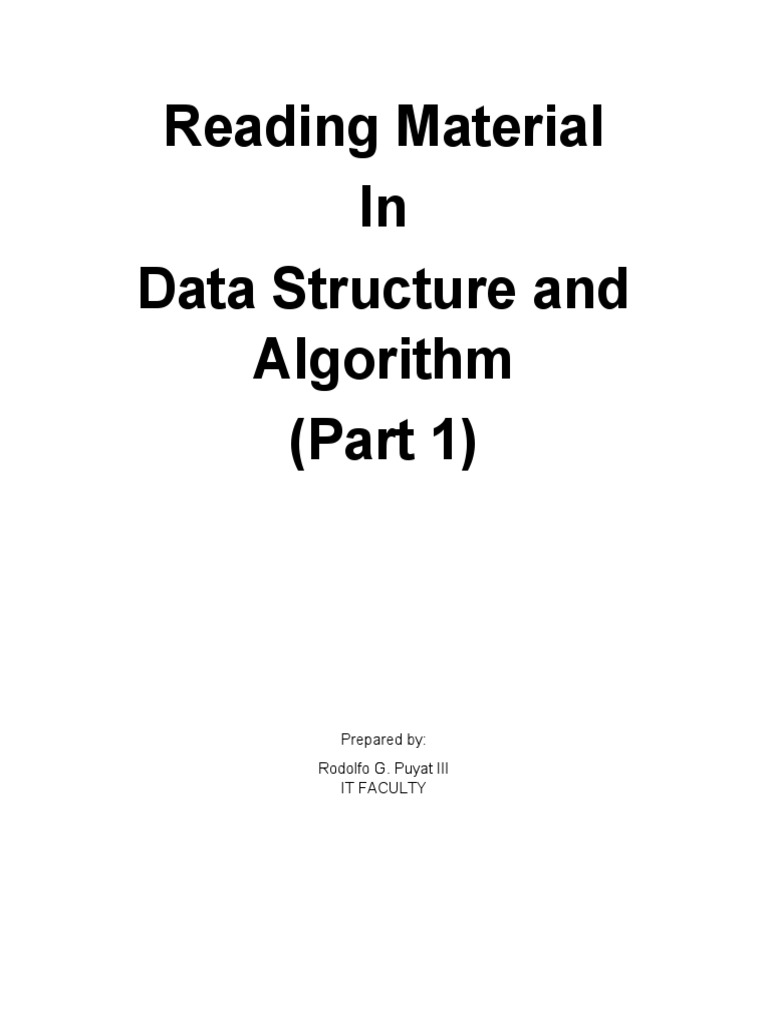 Data Structure and Algorithm Reading Material | PDF | Queue (Abstract Data Type) | Algorithms
