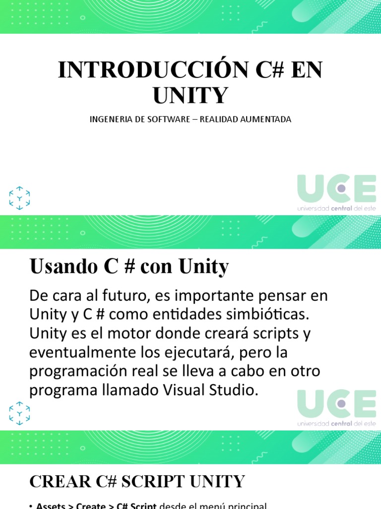 Introduccion C# Script Unity | PDF
