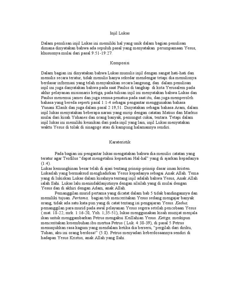 Injil Lukas | PDF
