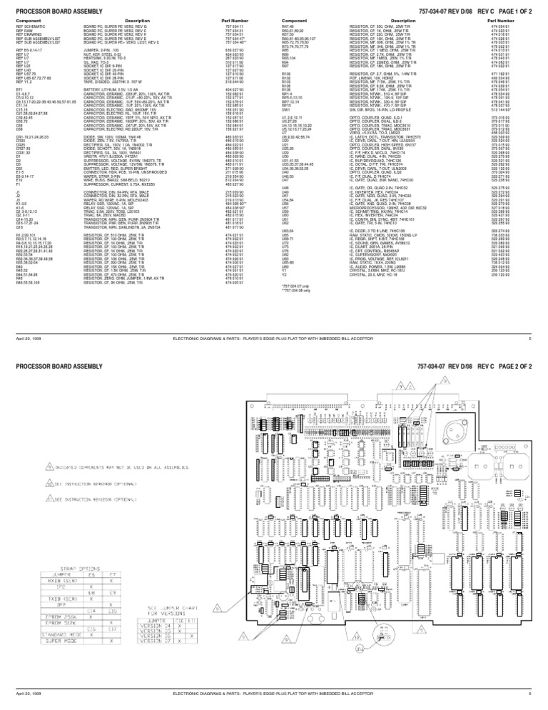 757-034-07 Rev D-08 Rev C - Processor Board Assembly | PDF