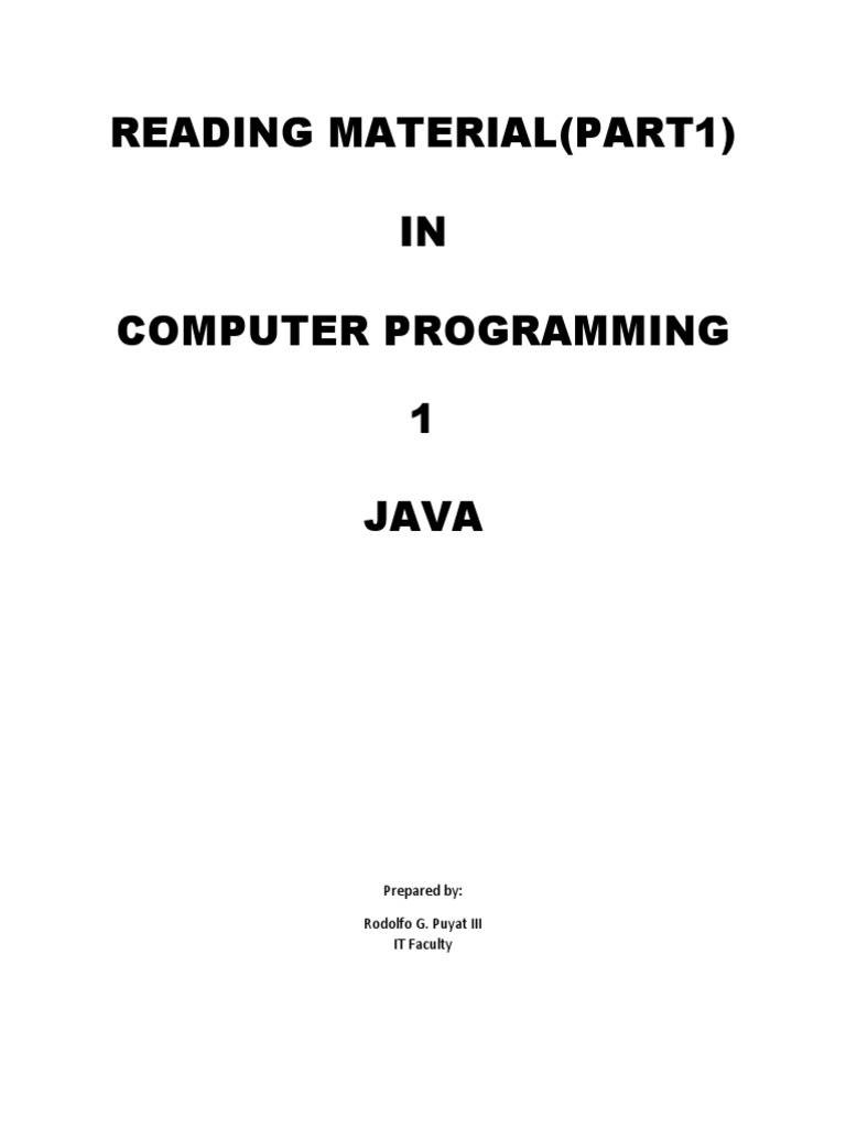 ITC102 Reading Materials | PDF | Installation (Computer Programs) | Method (Computer Programming)