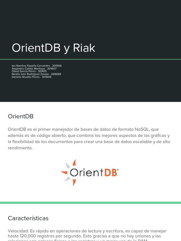 OrientDB y Riak | PDF | Grupo de computadoras | Bases de datos