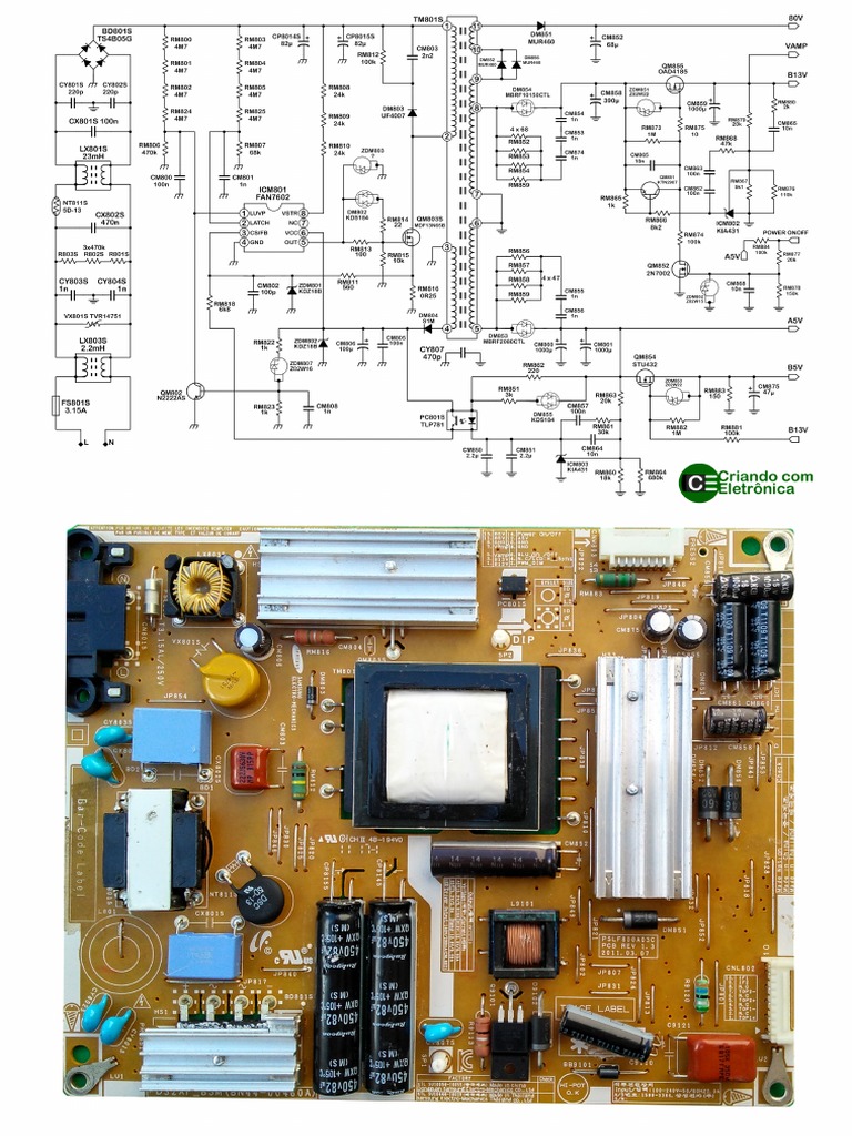 4 - Esquema Fonte Samsung BN44-00460A | PDF