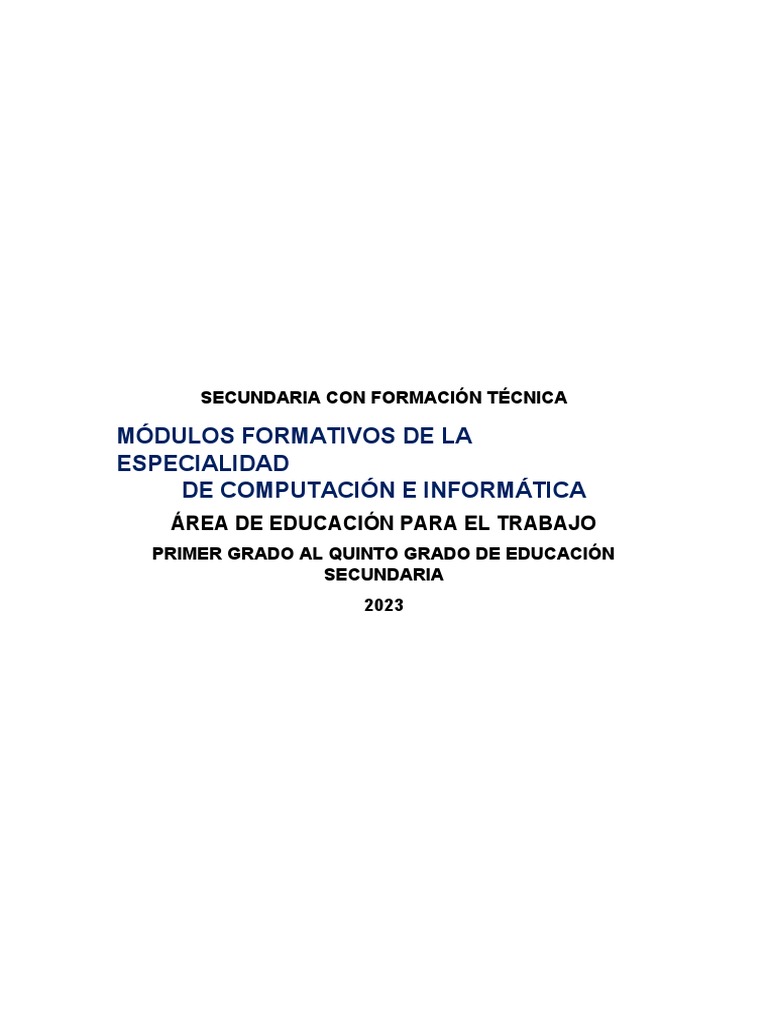 Modulo Formativo - Computacion e Informatica | PDF | Periférico | Informática