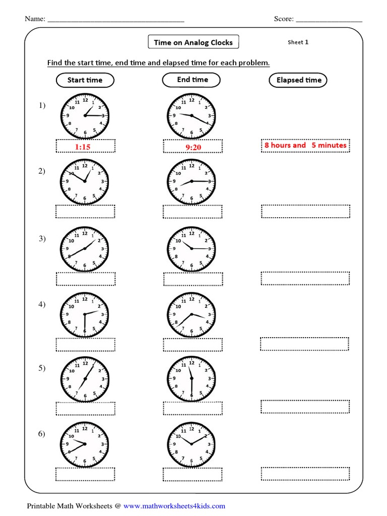 Grade 1 Analog Clock Worksheets | PDF | Teaching Methods & Materials