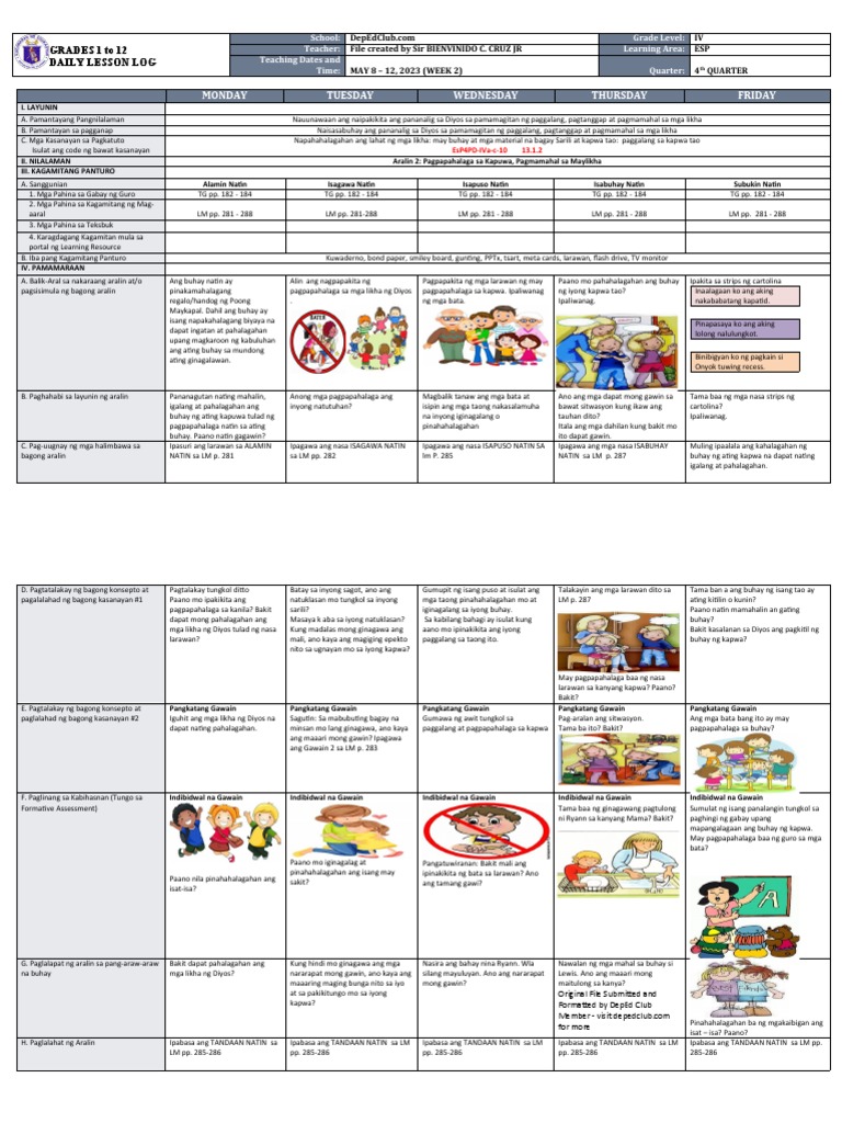 DLL - Esp 4 - Q4 - W2 | PDF