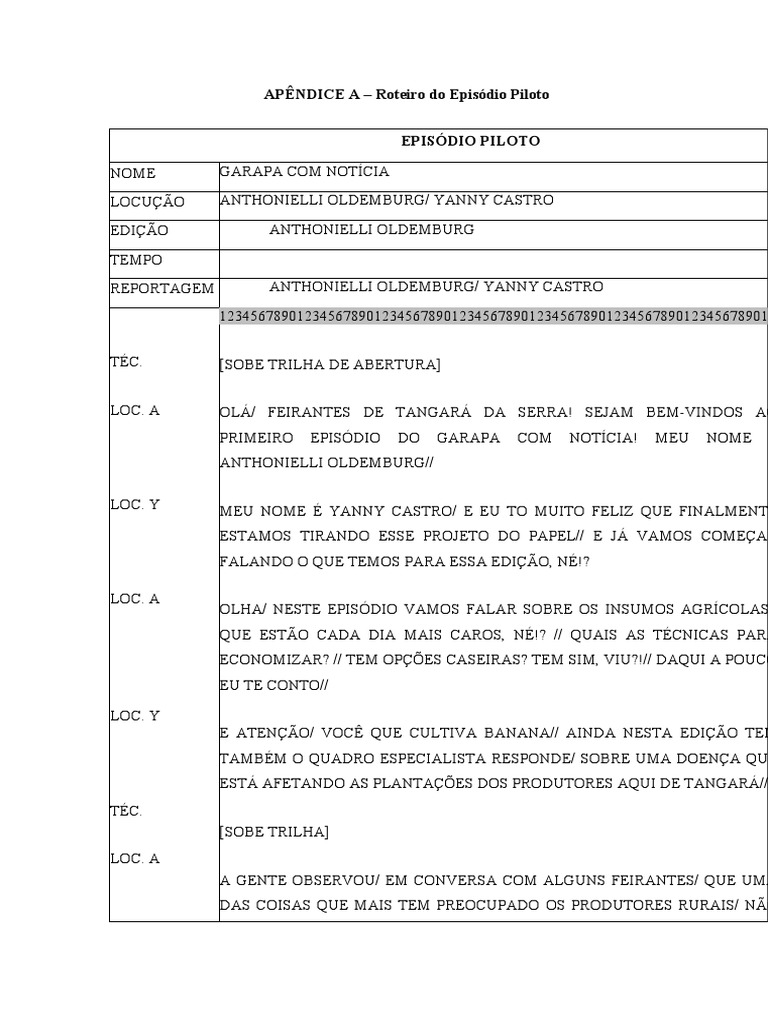 Modelo Roteiro Script | PDF | Desperdício