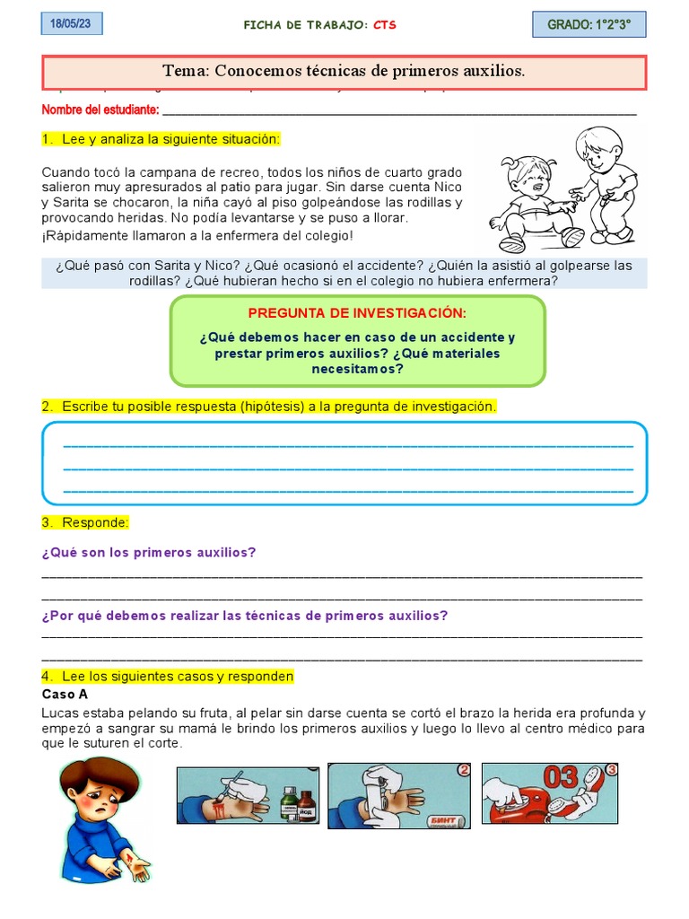 Ficha de Trabajo 18 de Mayo CTS | PDF | Primeros auxilios