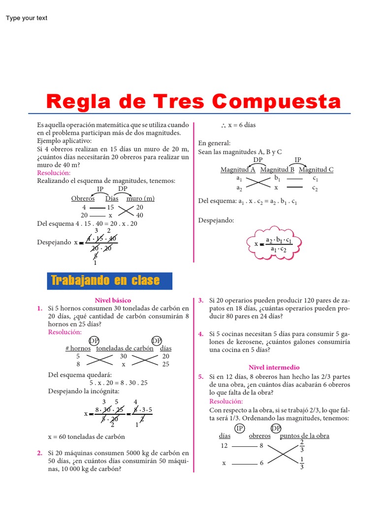 Regla-de-3-Compuesta Lista | PDF