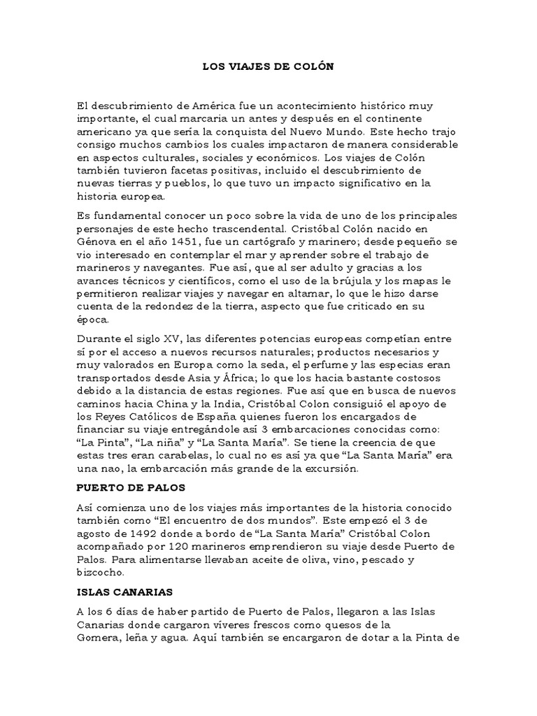 Viajes de Colon | PDF