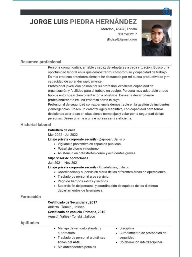 CV Jorge Luis Piedra Hernandez | PDF
