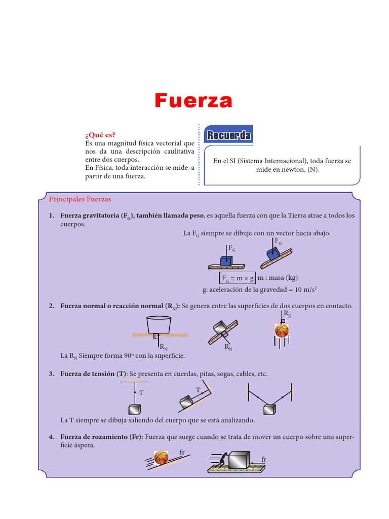Definición y tipos de fuerza en física | PDF | Fuerza | Peso