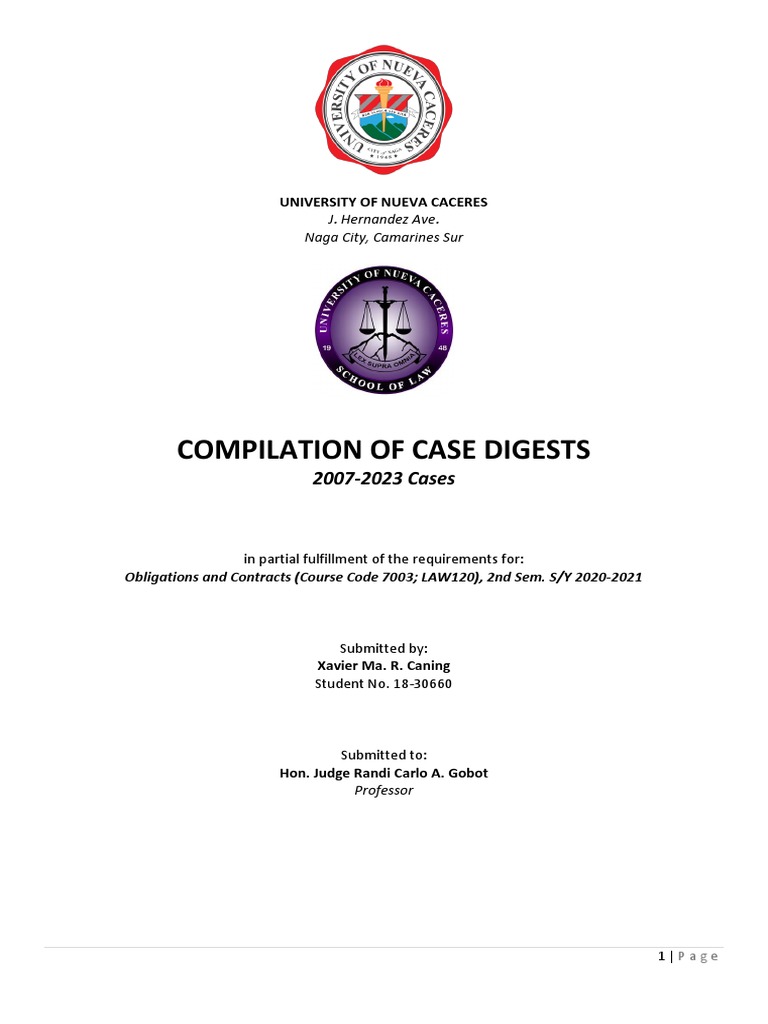 Compilation of Case Digests - Finals Submission - Obligations ...