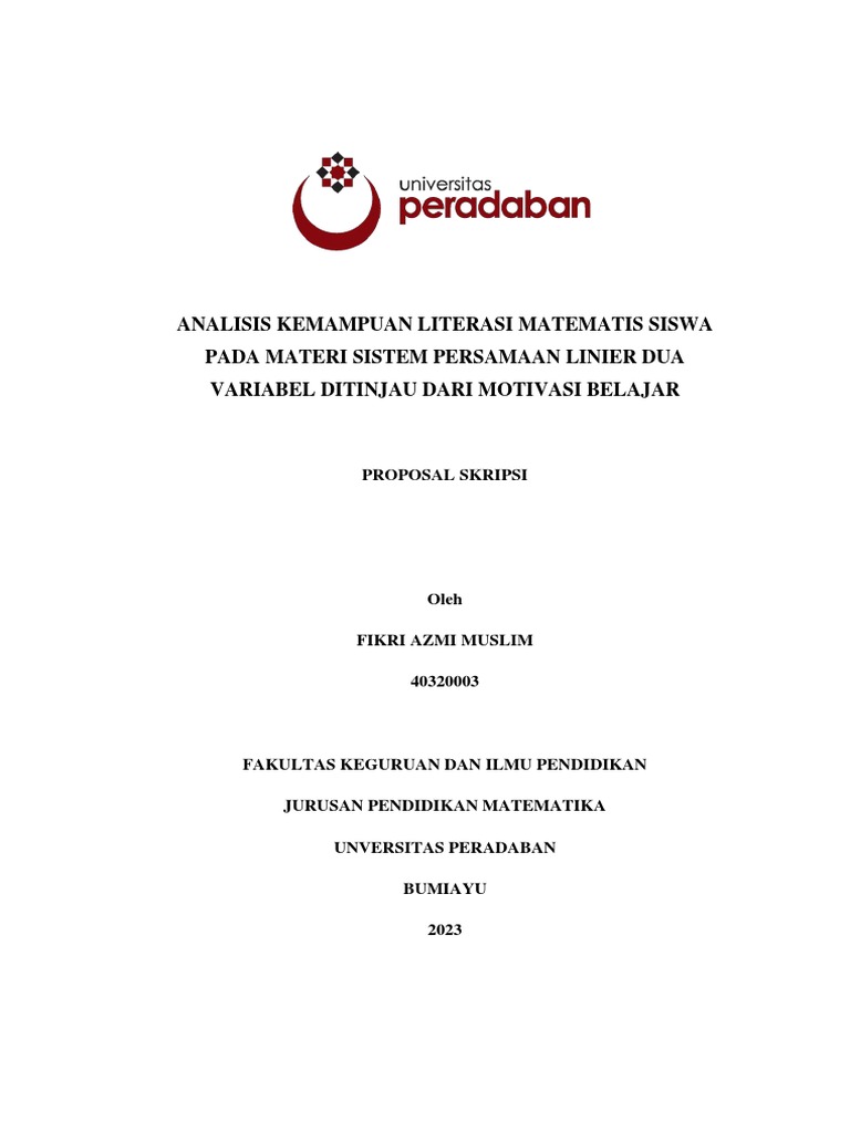 Analisis Kemampuan Literasi Matematis Siswa Ditinjau Dari Kemandirian ...