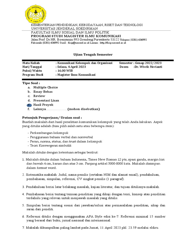 Soal KKO Genap 2023 | PDF