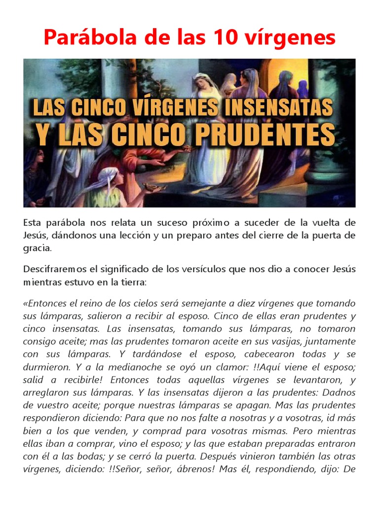 Parábola de Las 10 Vírgenes | PDF | María, madre de Jesús | Cristo (título)