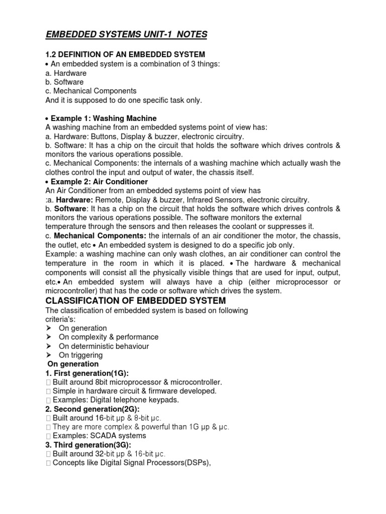 Unit 1 - Emebedded Systems | PDF