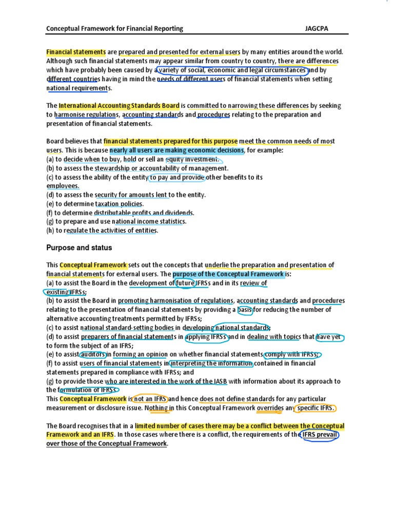 Conceptual Framework Lecture Notes Pdf Financial Capital International Financial Reporting