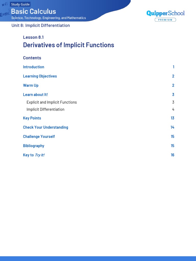 Implicit Differentiation Techniques | PDF