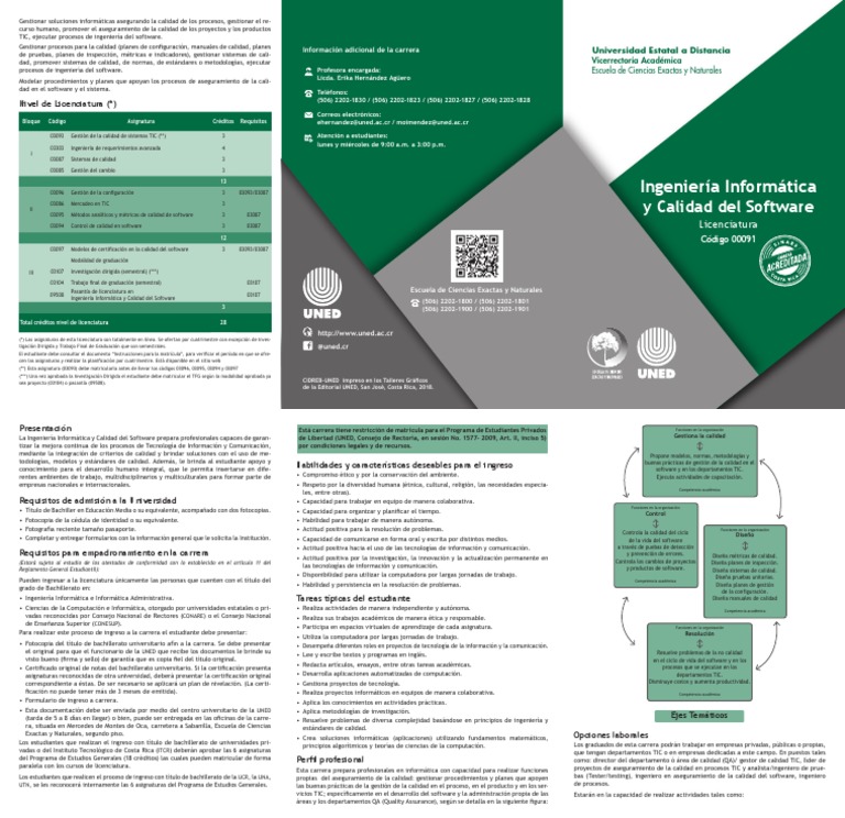 Brochure Ingenieria Informatica y Calidad Del Software - 0 | PDF | Ciencias de la Computación ...