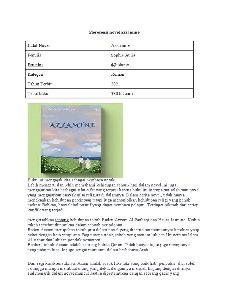 Resensi Novel Azzamine | PDF