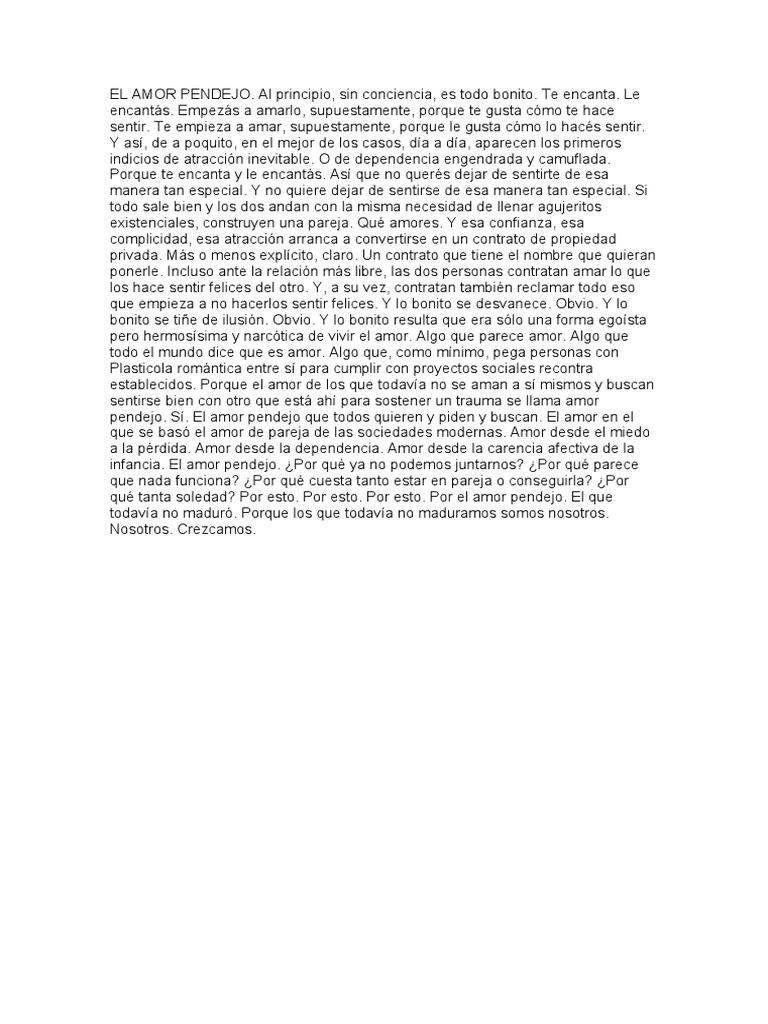 El Amor Pendejo | PDF