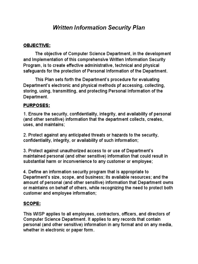 Written - Information - Security - Plan | PDF