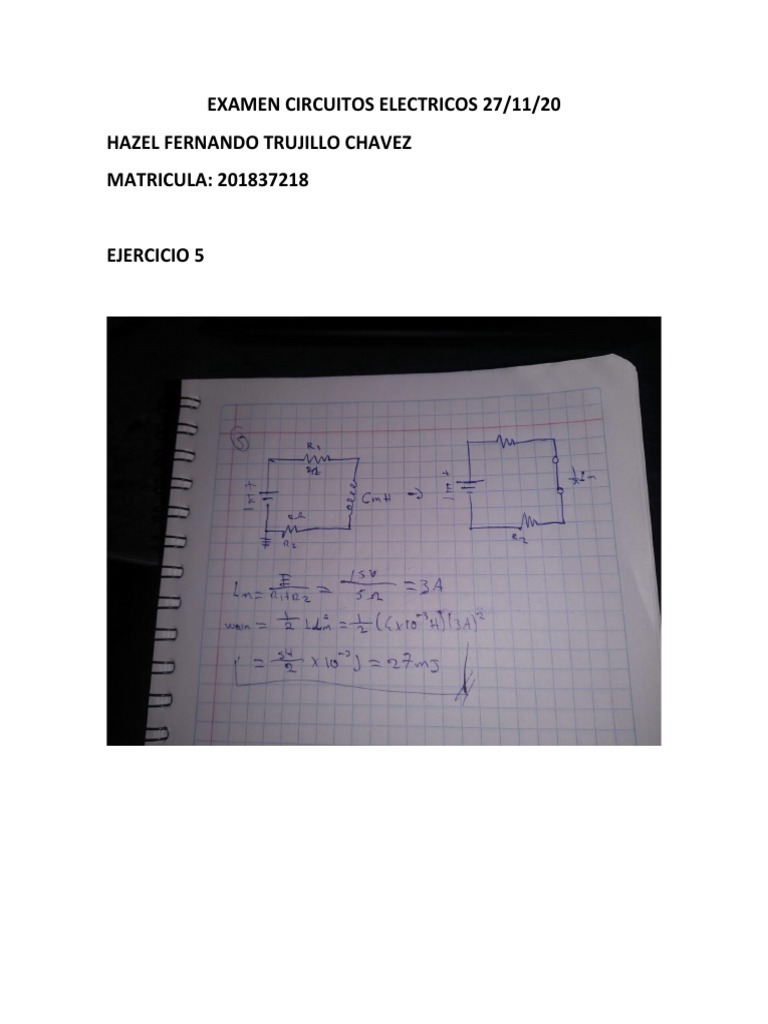 Examen Circuitos Electricos 27 | PDF Examen Circuitos Electricos 27 | PDF