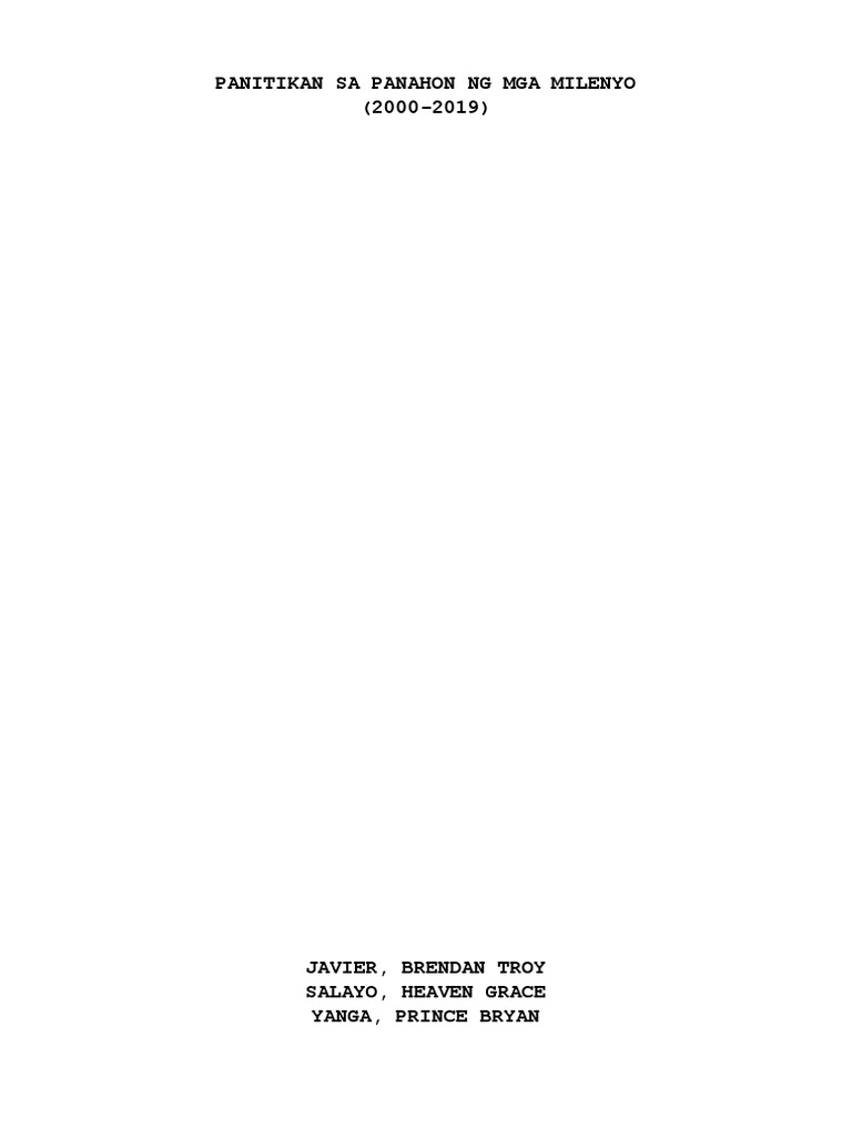 Panitikan Sa Panahon NG Mga Milenyo | PDF