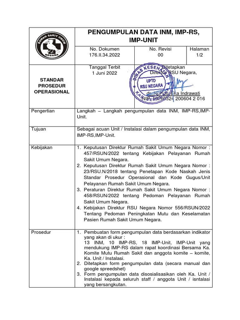 SPO Pengumpulan Data IMN | PDF | Komputer | Teknologi & Rekayasa