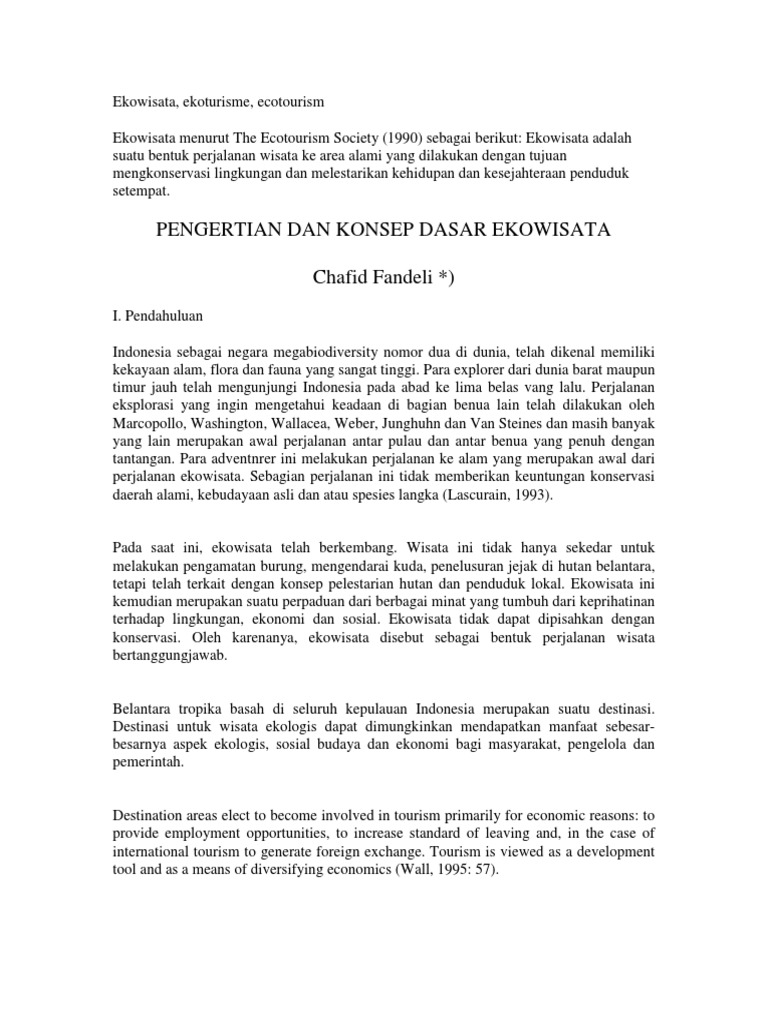 Definisi dan Konsep Ekowisata | PDF