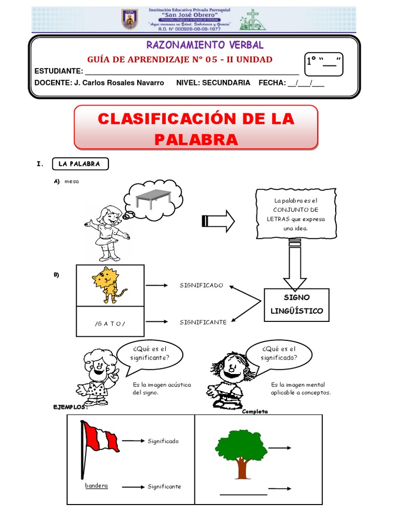 Clasificación y Significado de Palabras | PDF | Palabra | Lingüística