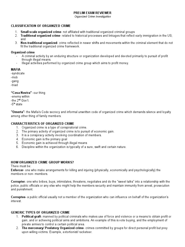 A Comprehensive Review of Organized Crime and White Collar Crime Types ...