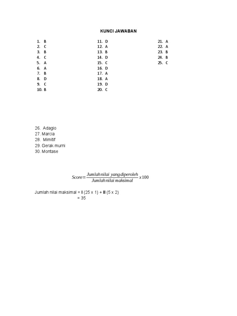 Kunci Jawaban Pts2 SBDP Kelas 4 | PDF