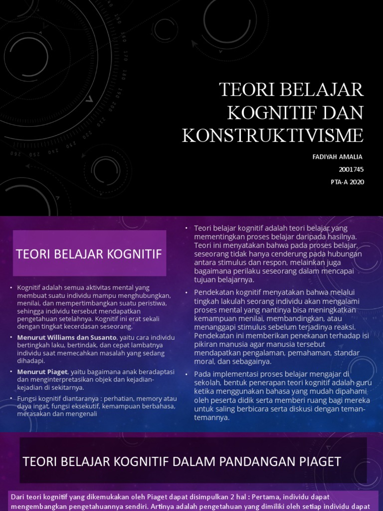 Teori Belajar Kognitif Dan Konstruktivisme | PDF