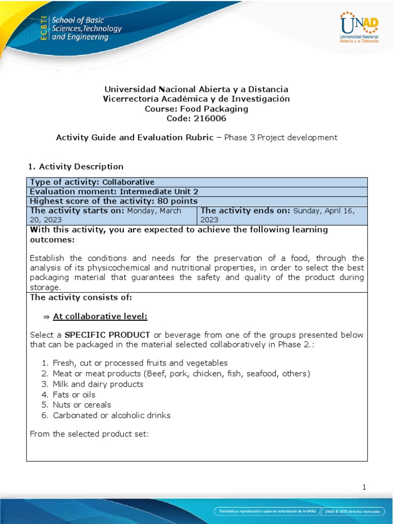 Activity Guide and Evaluation Rubric - Unit 2 - Phase 3 - Project Development | PDF | Turnitin ...